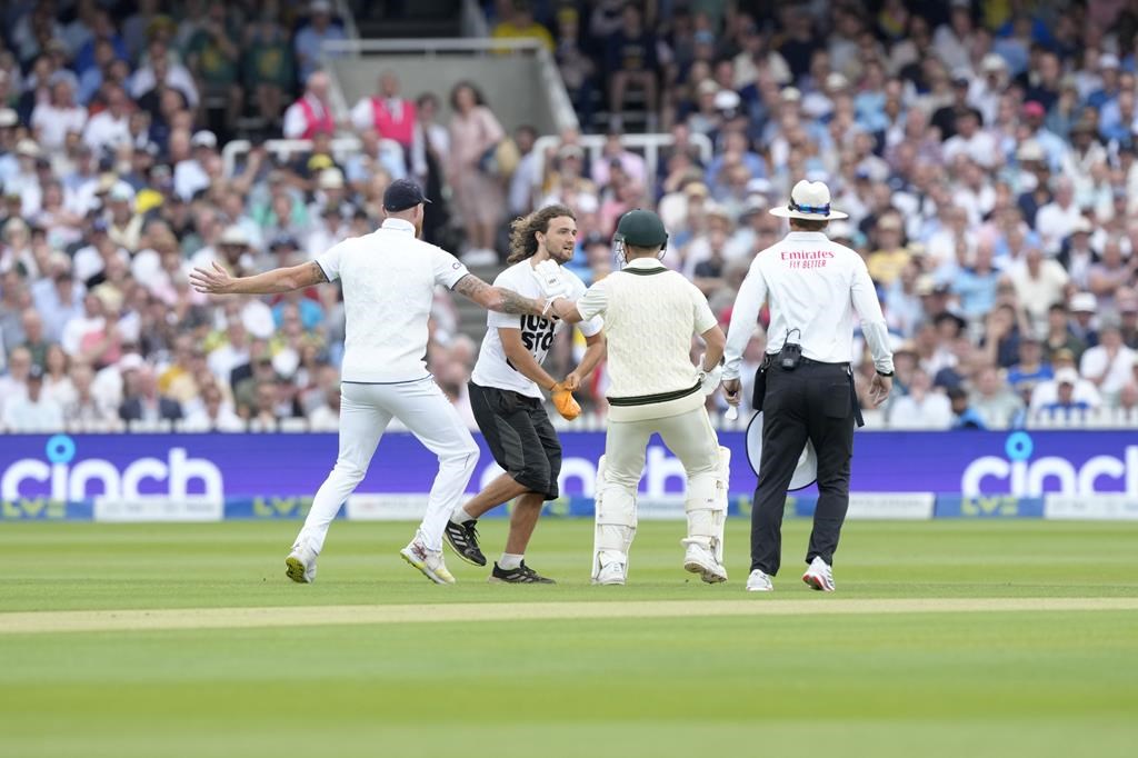 Just Stop Oil protesters briefly disrupt Ashes cricket test between ...