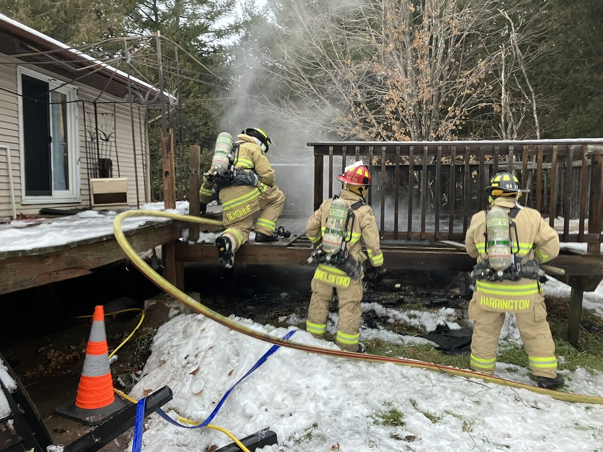 Deck catches fire on Corkery Road, no injuries reported