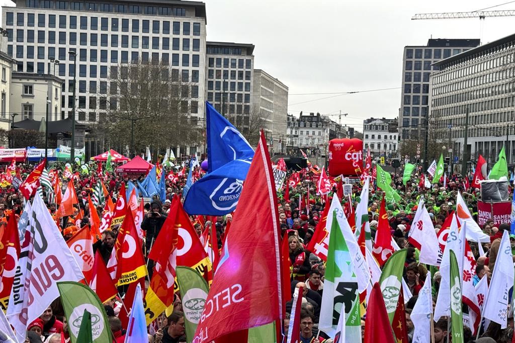 Thousands of protesters rally in Brussels for better wages and public ...