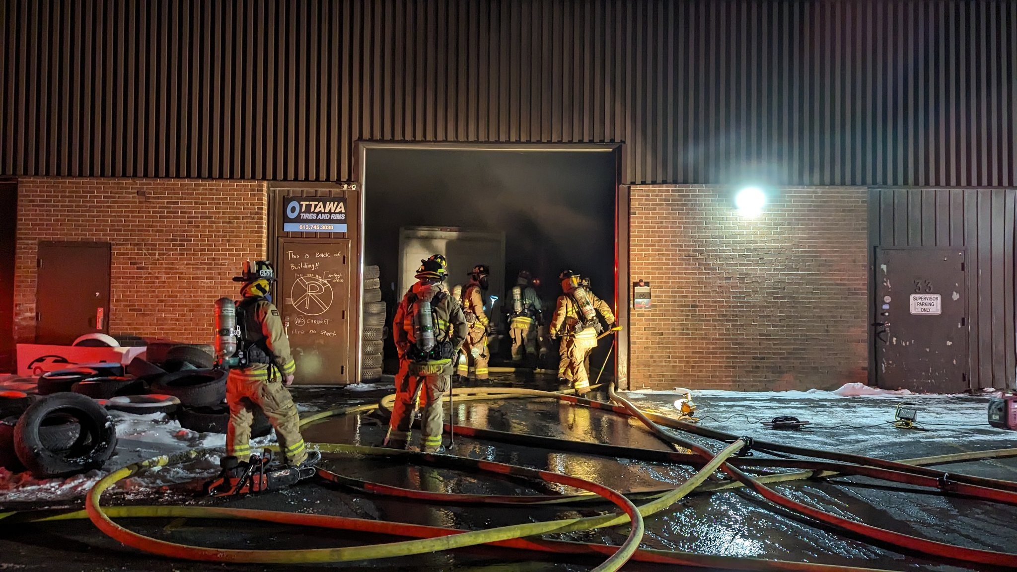 Crews face propane hazard while tackling large fire at east end business