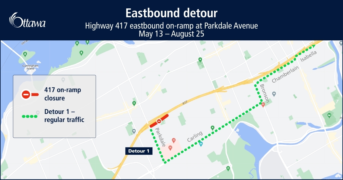 Highway 417 ramps closed. Here's where