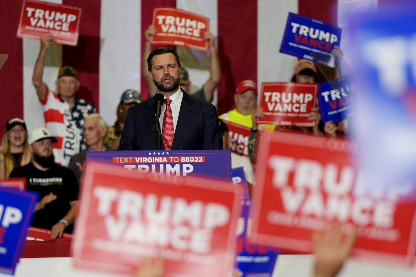 JD Vance slams Kamala Harris during his solo campaign debut as the GOP ...
