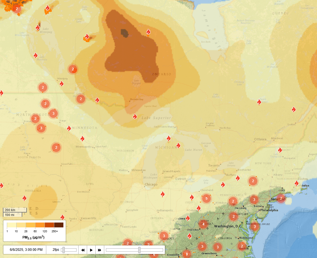 Poor air quality in Ottawa from wildfire smoke