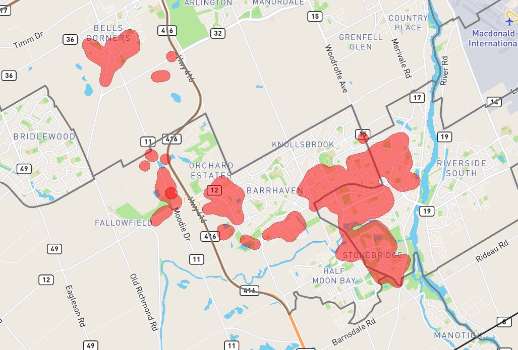 UPDATE: Power outage resolved in Barrhaven, Bells Corners areas