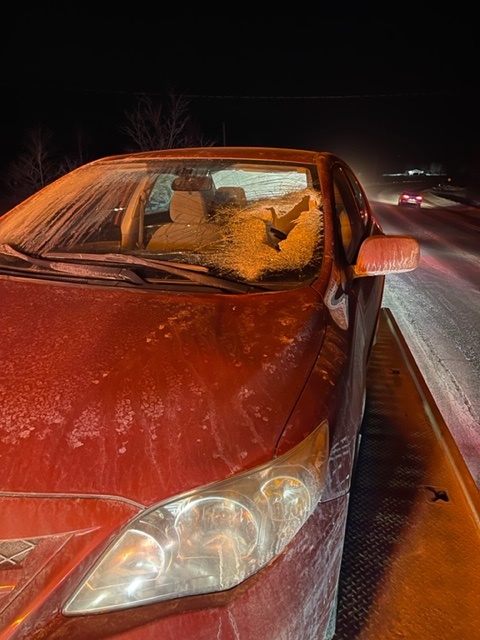 Woman suffers serious facial injuries after ice from passing truck ...