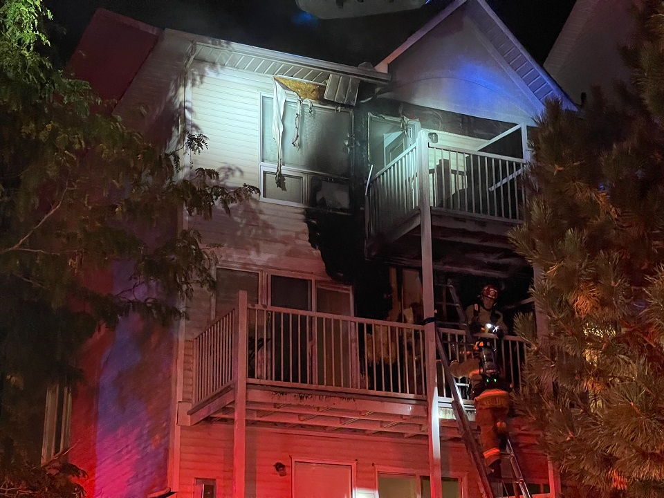 Ottawa fire crews tackle porch fire in the Barrhaven area
