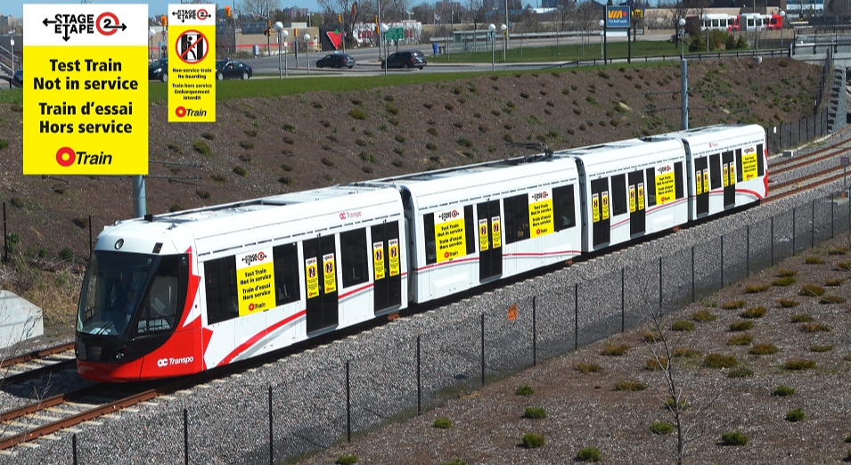 OC Transpo says additional train is running on Line 1 for testing purposes